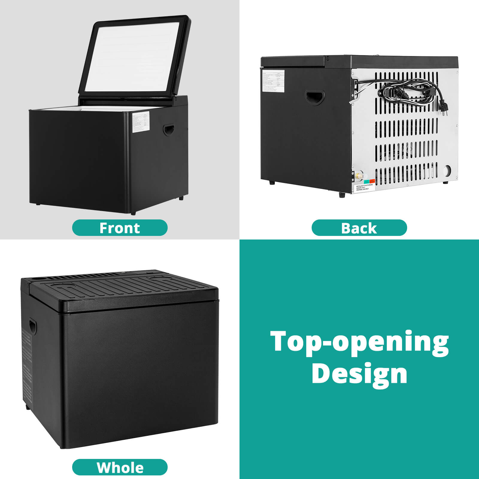 Smeta 1.4 Cu.Ft. RV Propane Refrigerator 3 Way | 12V LPG Fridge for ...