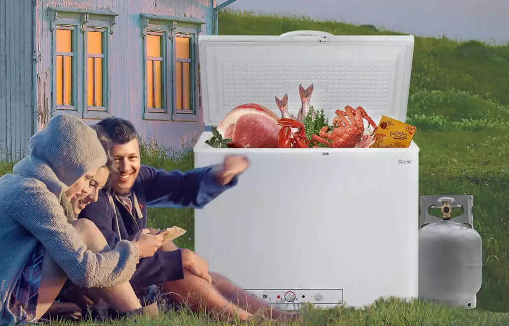 Smeta 5.3/4.2 Cu.Ft. Propane Chest Freezer 2-way Power Supply